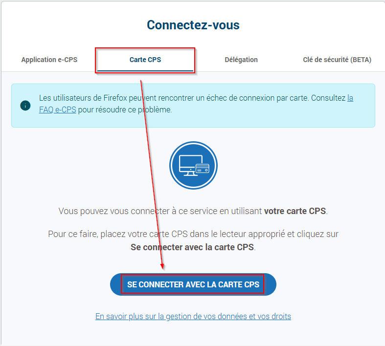 Comment me connecter à Weda via Pro Santé Connect avec une carte CPS