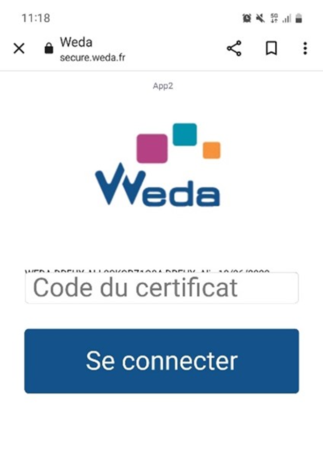 Comment se connecter à Weda Mobile avec un certificat ? (Smartphone ...