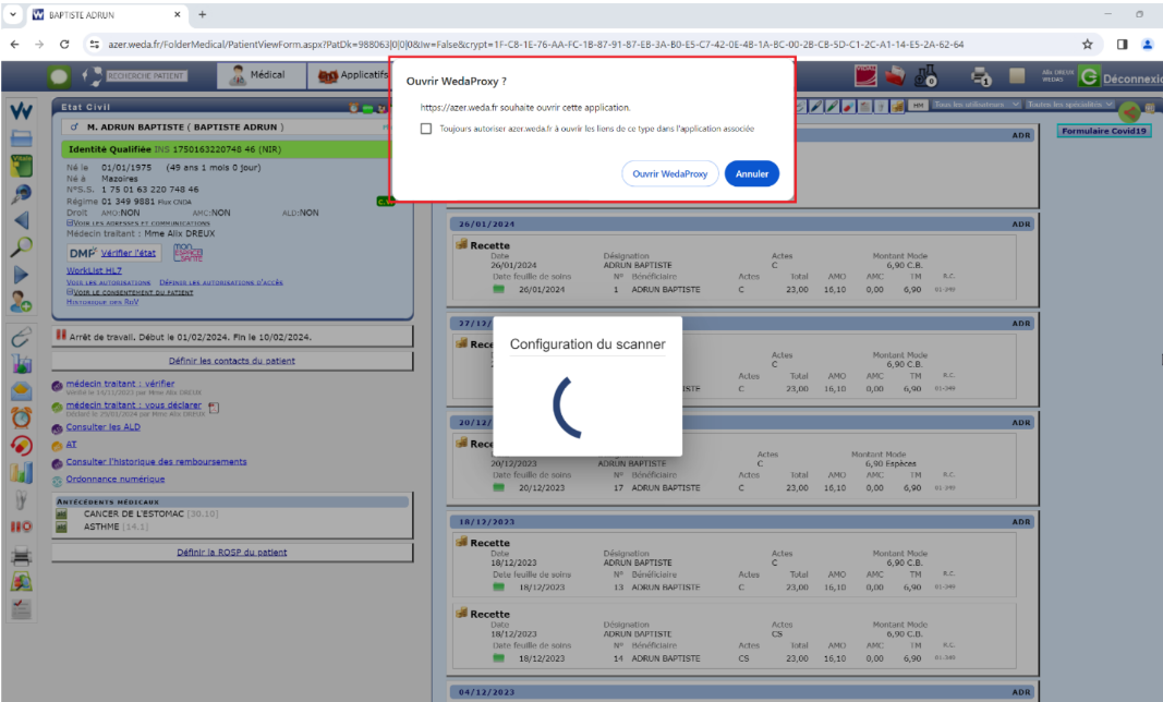 Comment configurer un scanner dans Weda- Connect